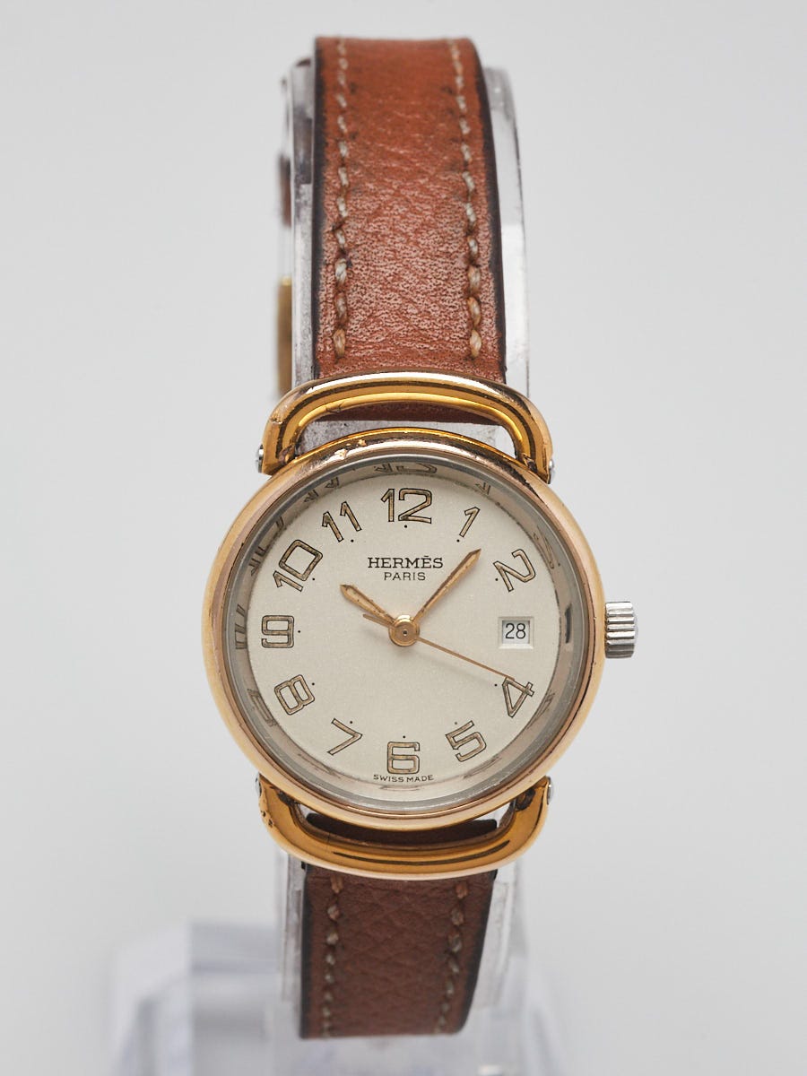 Hermes 18k Gold and Stainless Steel Swiss Quartz Pullman Watch | Yoogi ...