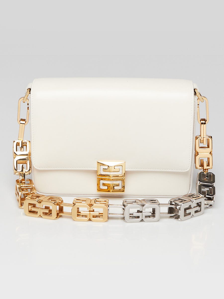 Givenchy White Leather G-Cube Medium Chain Bag | Yoogi's Closet