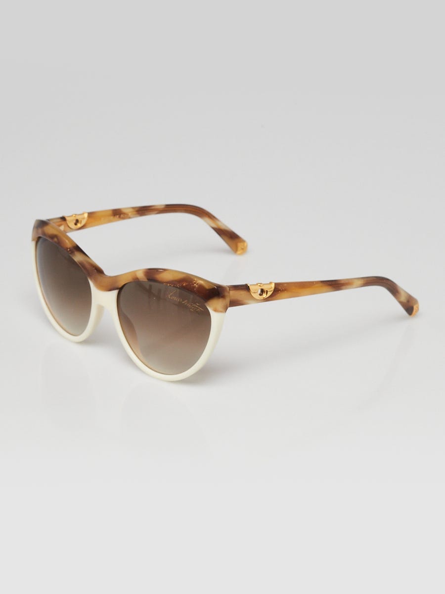 Louis Vuitton White/Tortoise Shell Acetate Chain Sunglasses - Z0353W ...