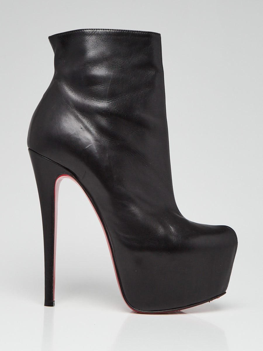 Christian Louboutin Black Leather Daf Booty 160 Ankle Boots Christian Louboutin Black Leather Daf Booty 160 Ankle Boots