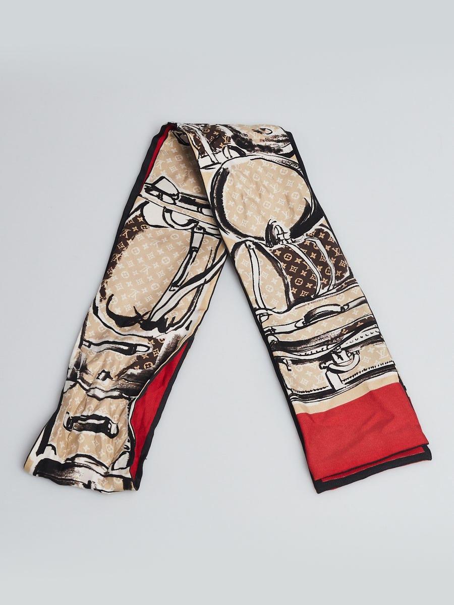 Louis Vuitton Monogram Trunks Silk Bandeau Scarf | Yoogi's Closet