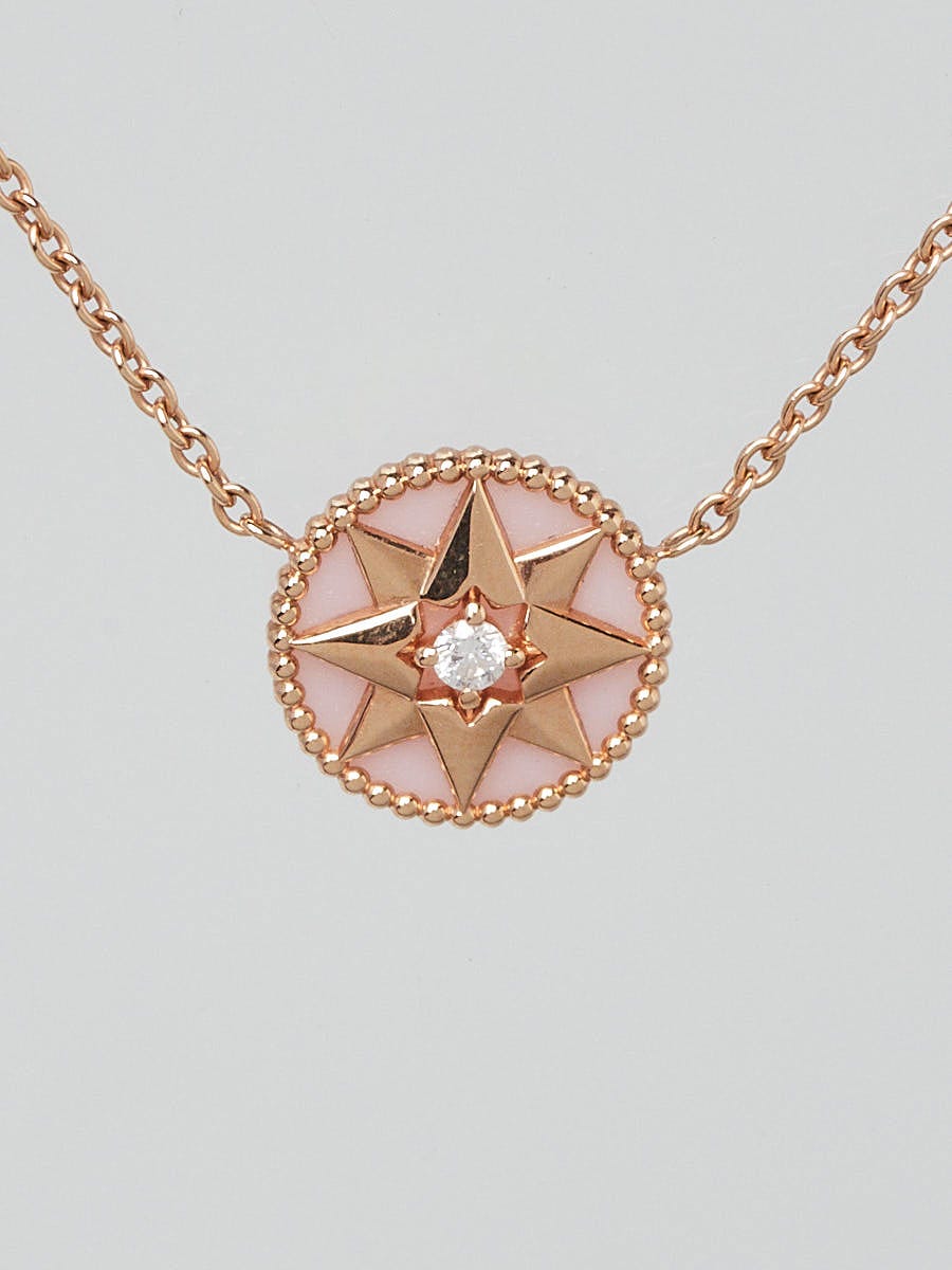 Christian Dior 18k Gold Diamond and Pink Opal Rose Des Vents Christian Dior 18k Gold Diamond and Pink Opal Rose Des Vents