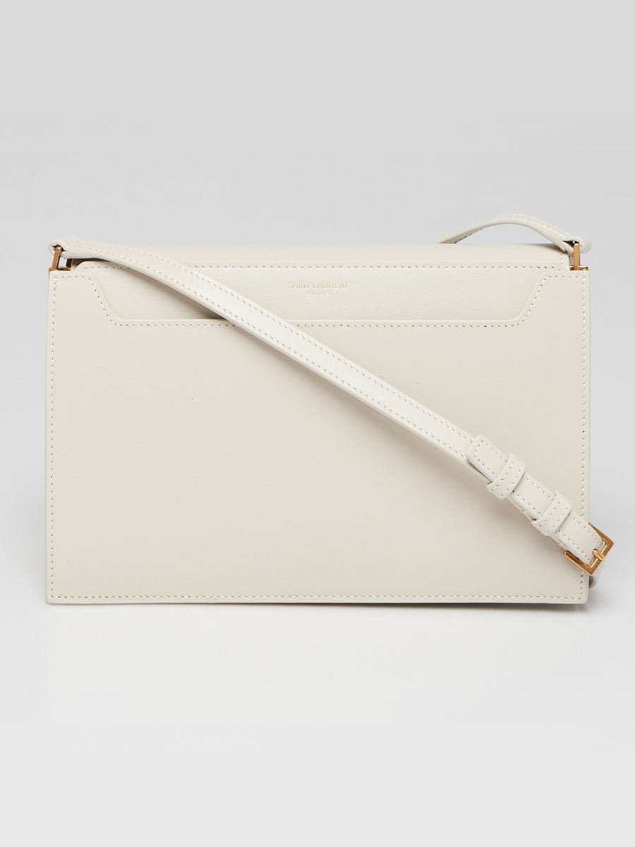 Yves Saint Laurent Off White Calfskin Leather Catherine Crossbody Bag ...