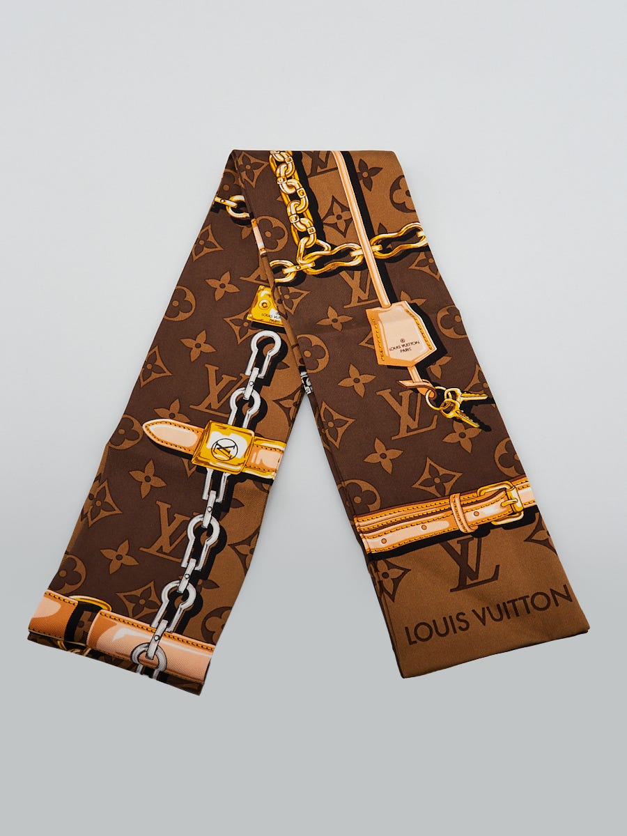 Louis Vuitton Brown Silk Confidential Bandeau Scarf | Yoogi's Closet