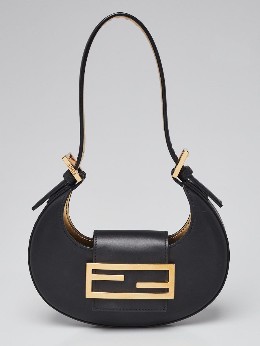Fendi Black Leather Mini Cookie Hobo Bag - 8BS065 | Yoogi's Closet