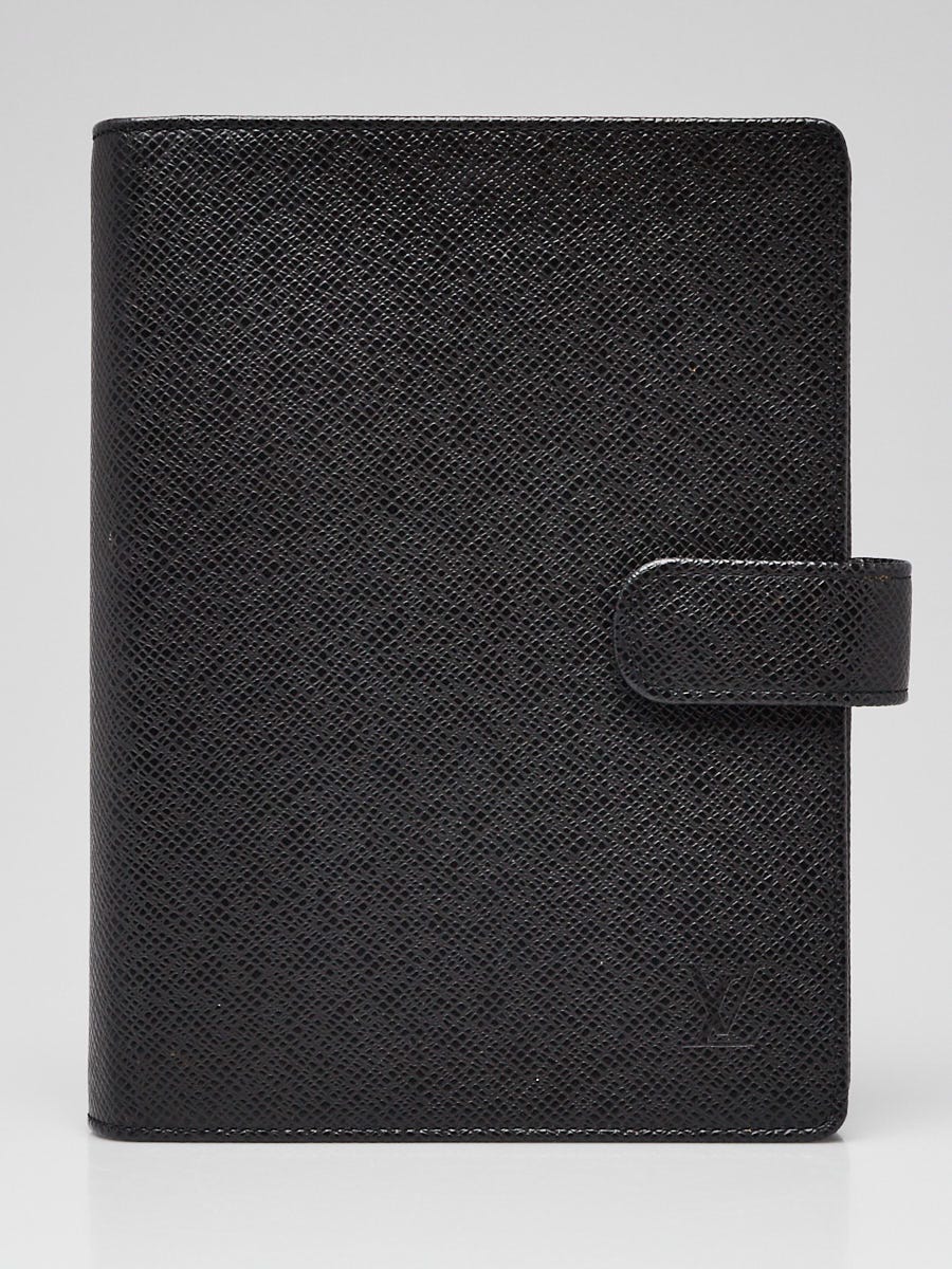 Louis Vuitton Black Taiga Leather Medium Ring Agenda/Notebook Cover ...