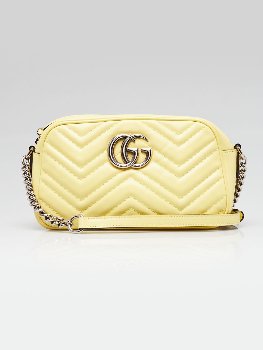 Gucci Yellow Quilted Leather Marmont Small Camera Bag | Yoogi's Closet
