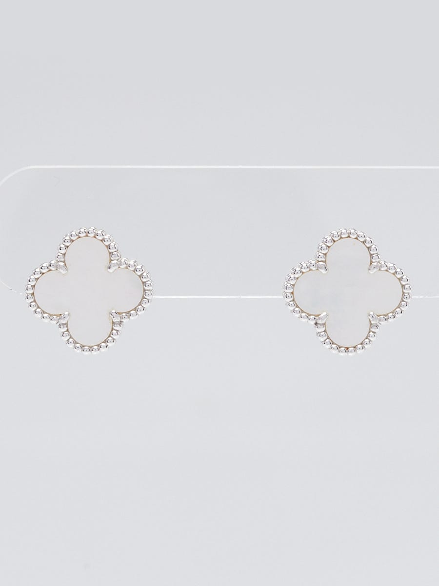 Van Cleef & Arpels 18k White Gold and Mother of Pearl Vintage Alhambra ...