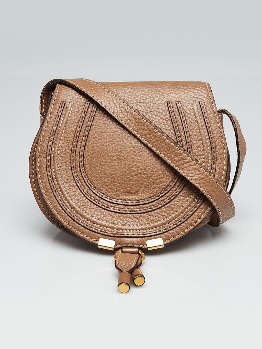 Chloe Brown Pebbled Leather Mini Marcie Bag | Yoogi's Closet