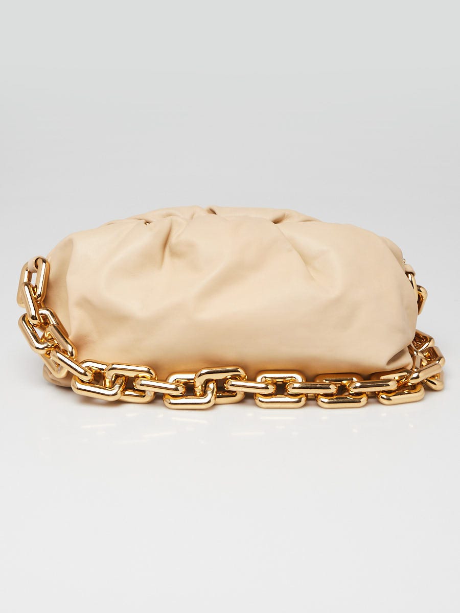 Bottega Veneta Beige Leather Chain Pouch Bag | Yoogi's Closet