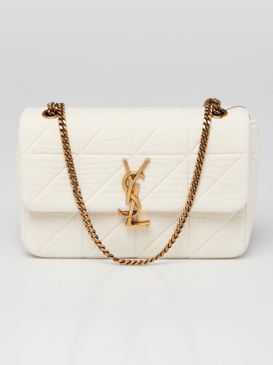 Yves Saint Laurent White Quilted Canvas Medium New Jamie Bag | Yoogi's ...