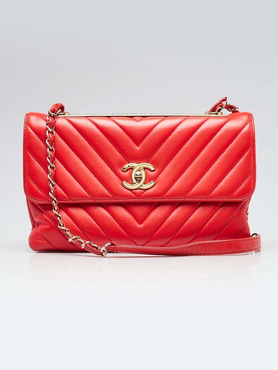 Chanel Red Quilted Leather Trendy CC Flap Bag | Yoogi's Closet
