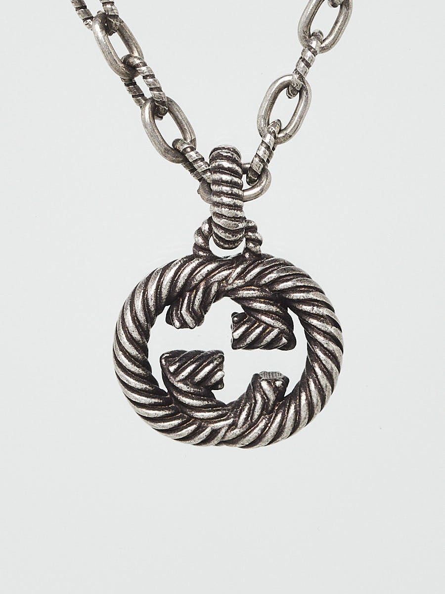 Gucci Sterling Silver Interlocking GG Necklace | Yoogi's Closet
