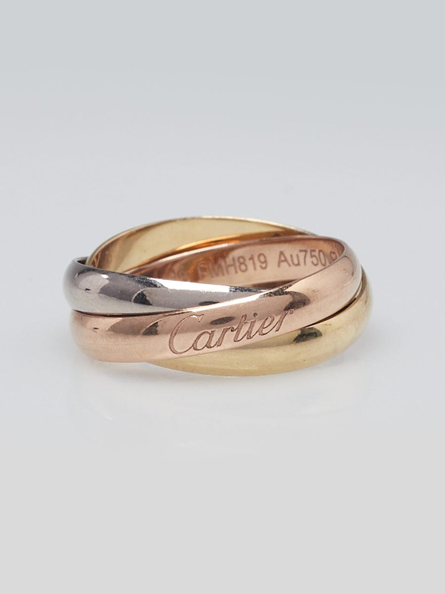 Cartier 18k Tri-Gold Trinity Small Model Ring Size 4.5/48 | Yoogi's Closet
