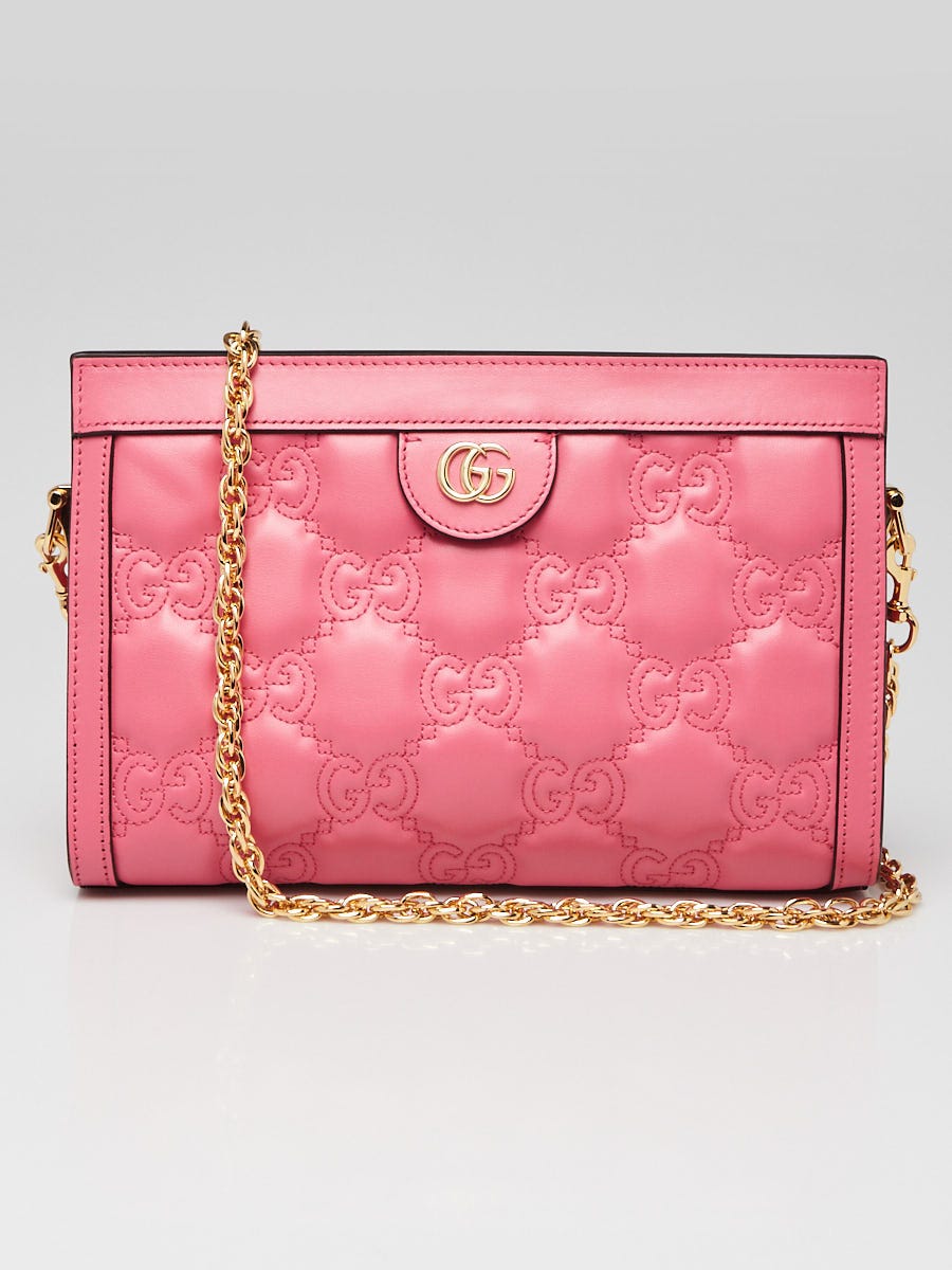 Gucci Pink GG Quilted Leather Small Matelassè Shoulder Bag | Yoogi's Closet