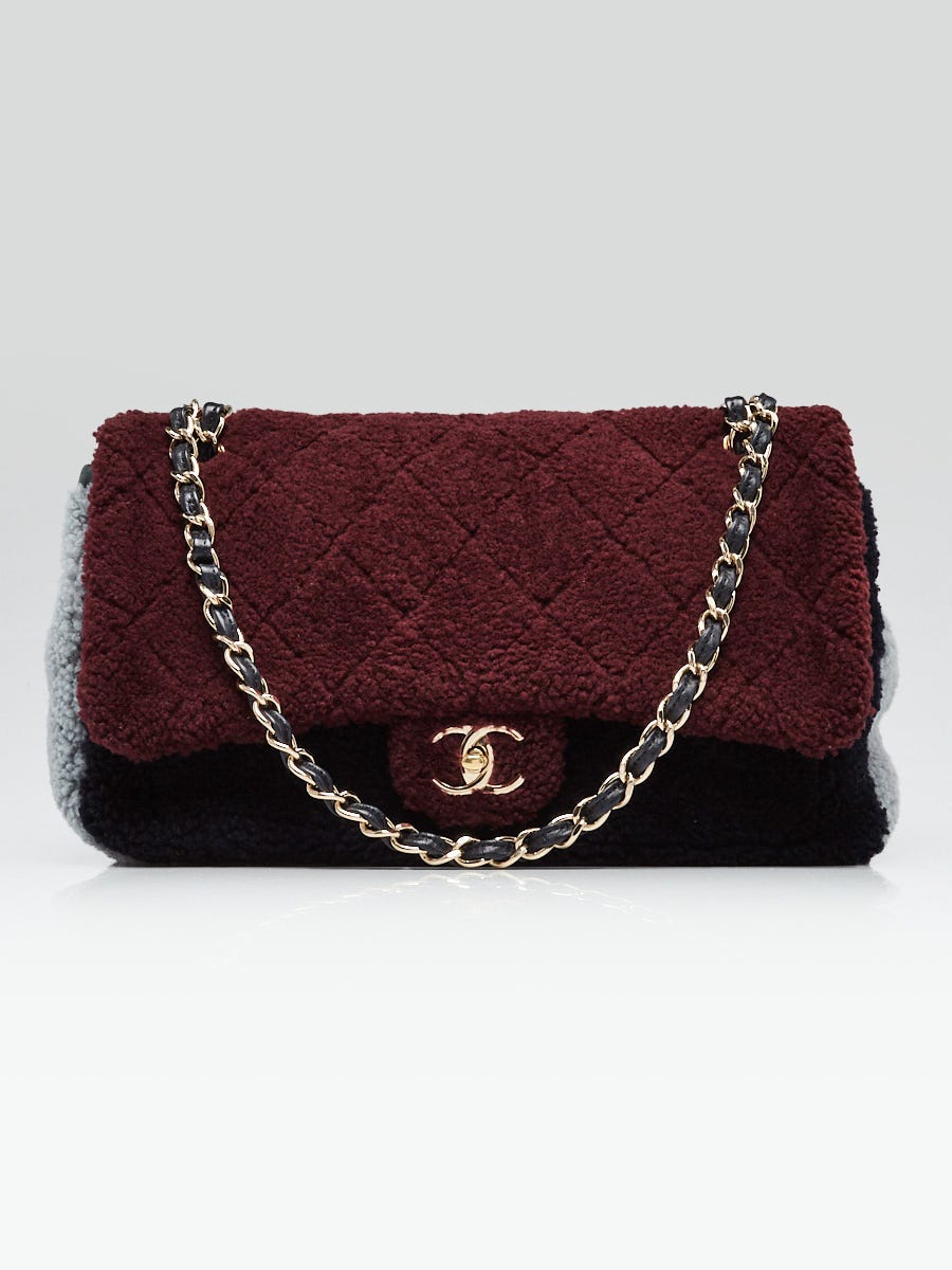 Chanel Tri-Color Quilted Shearling CC Flap Bag | Yoogi's Closet