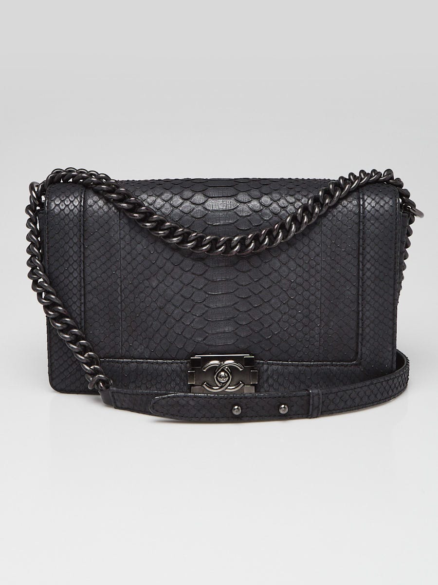 Chanel Black Python New Medium Boy Bag | Yoogi's Closet