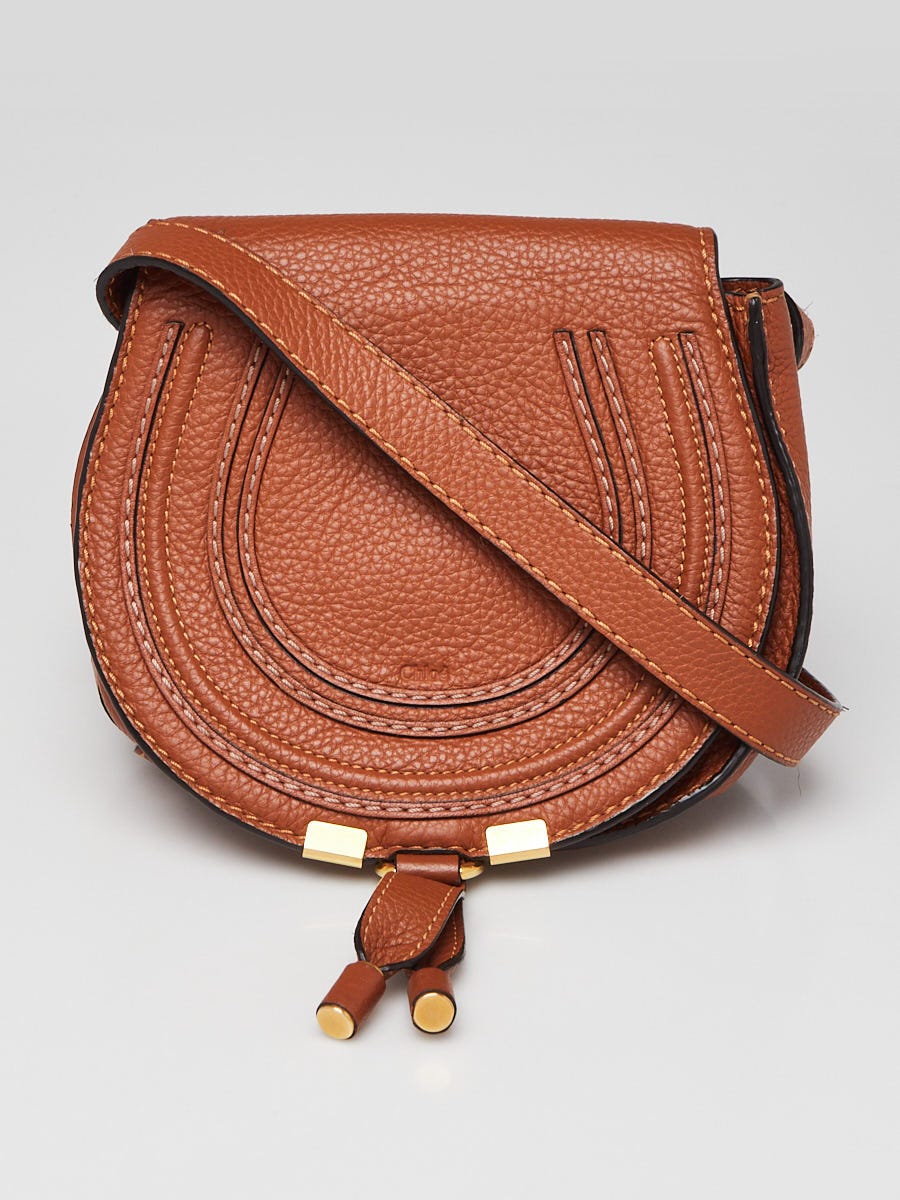 Chloe Brown Pebbled Leather Mini Marcie Bag | Yoogi's Closet