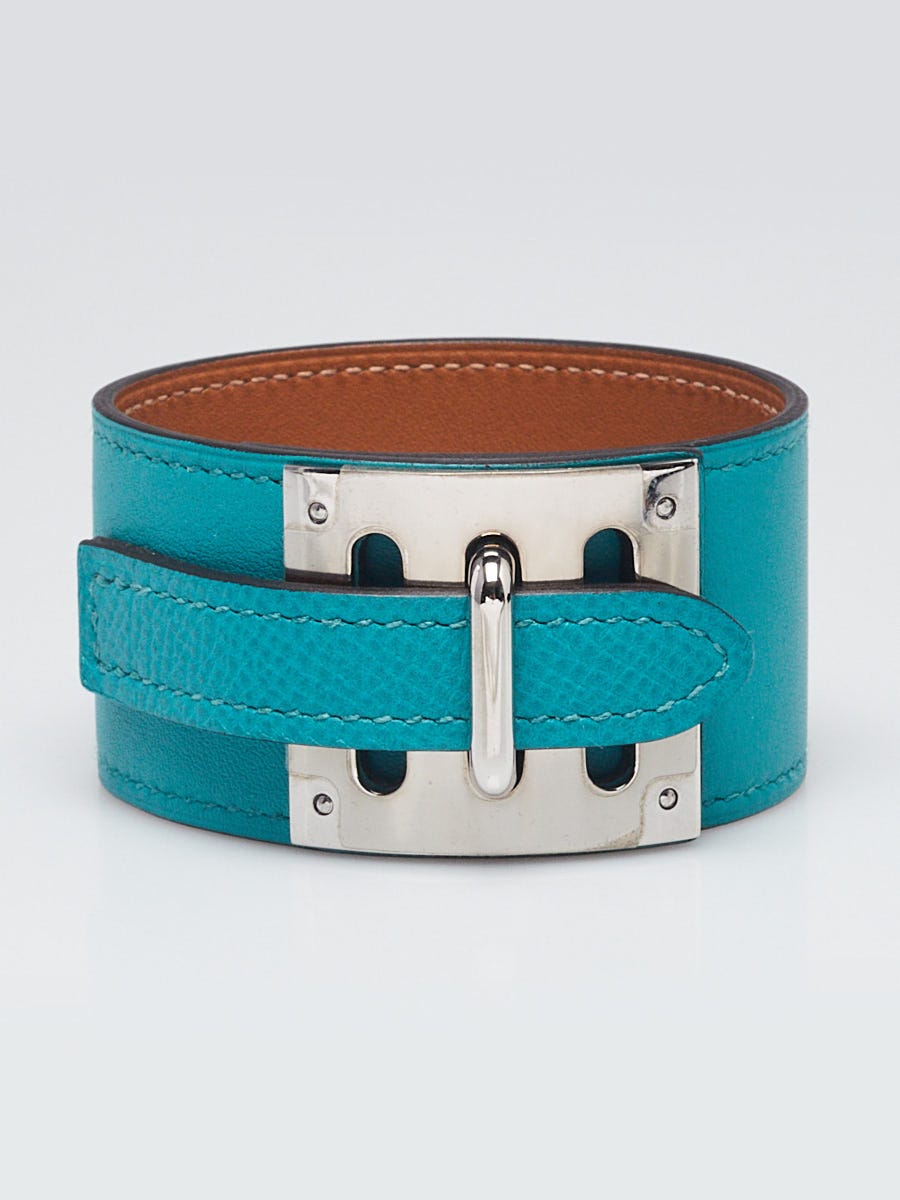 Hermes Bleu Paon Veau Swift Epsom Leather Palladium Plated Intense ...