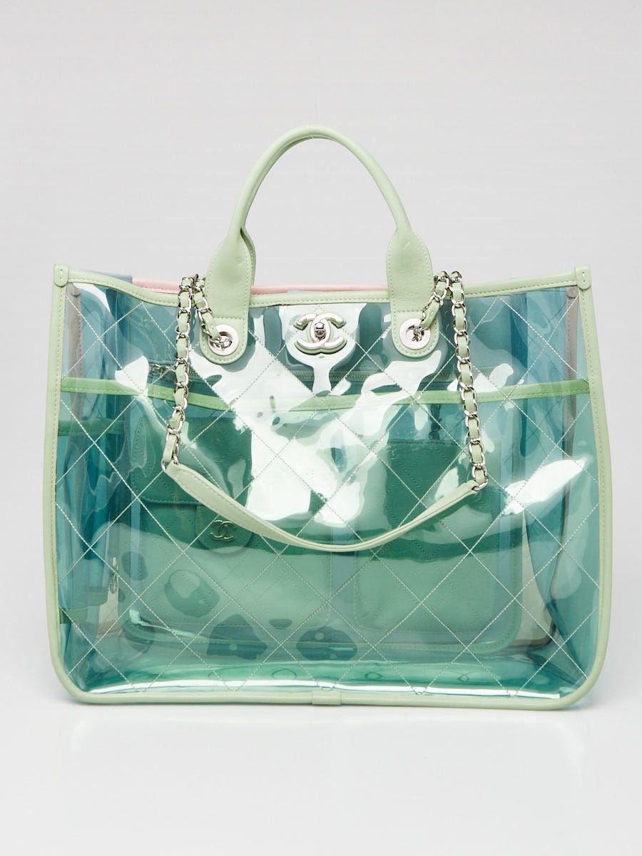 Chanel Multicolor Transparent Quilted PVC Coco Splash Medium Shopping ...