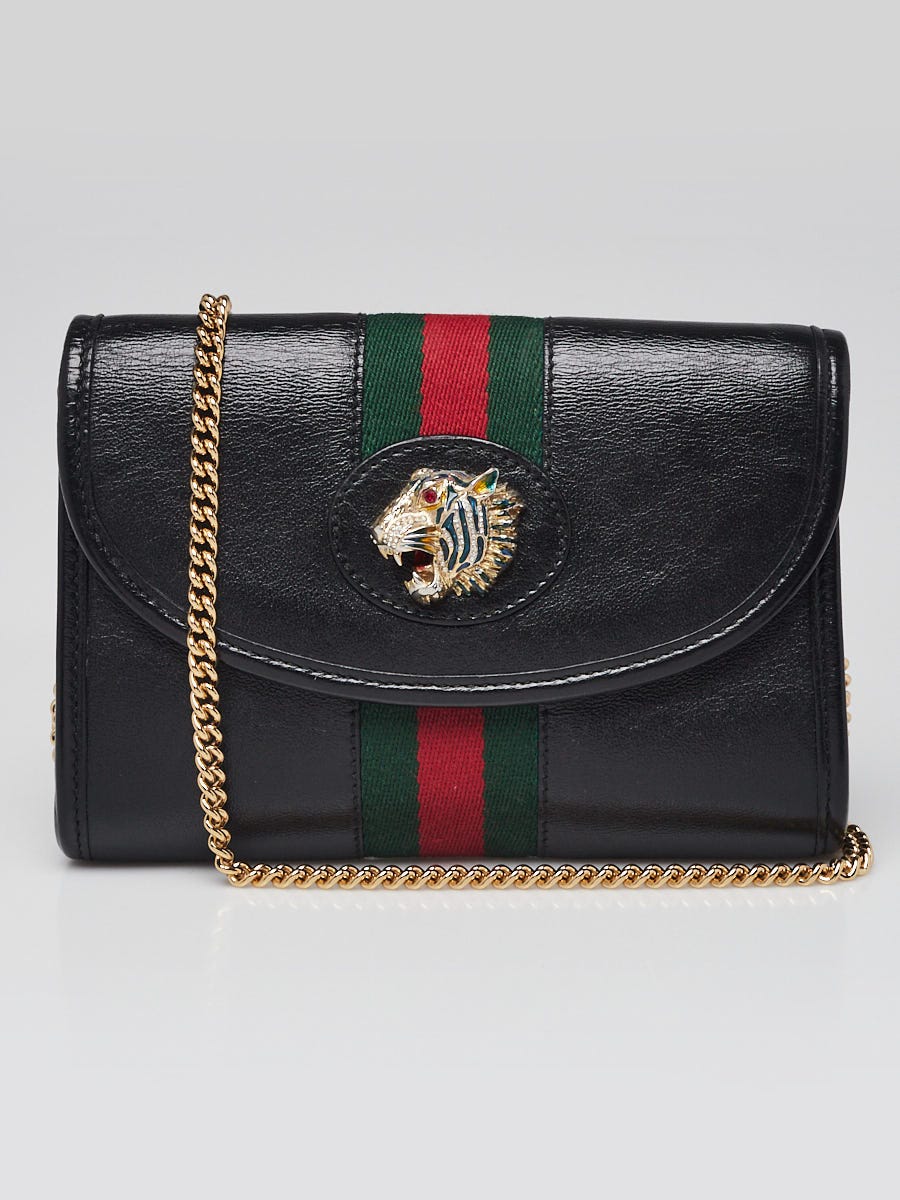 Gucci Black Leather Rajah Mini Crossbody Bag | Yoogi's Closet