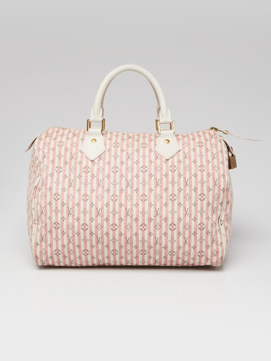 Louis Vuitton Pink/White Monogram Mini Lin Croisette Speedy 30 Bag ...