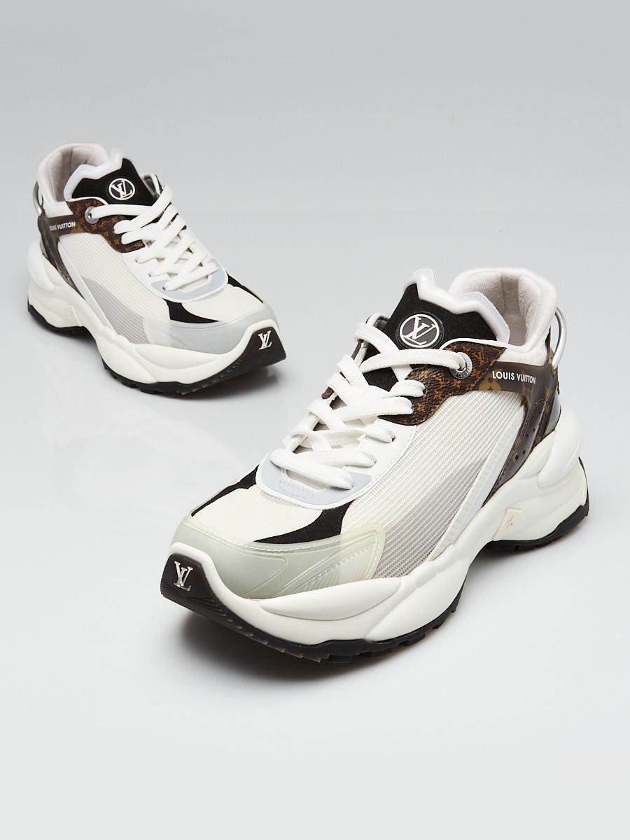 Louis Vuitton White Tech Fabric Run 55 Sneaker Size 8/38.5 | Yoogi's Closet