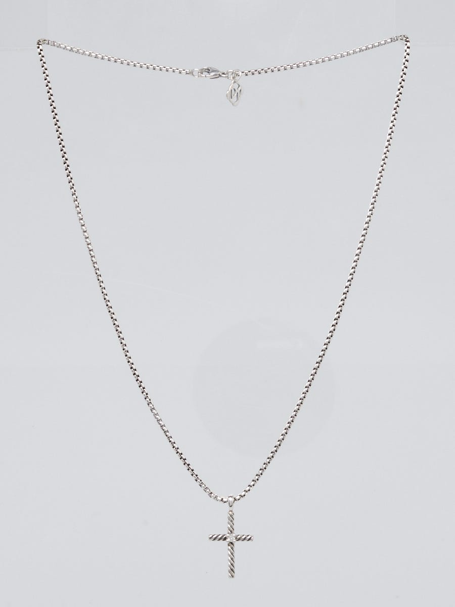 Cable classics cross necklace with diamond store
