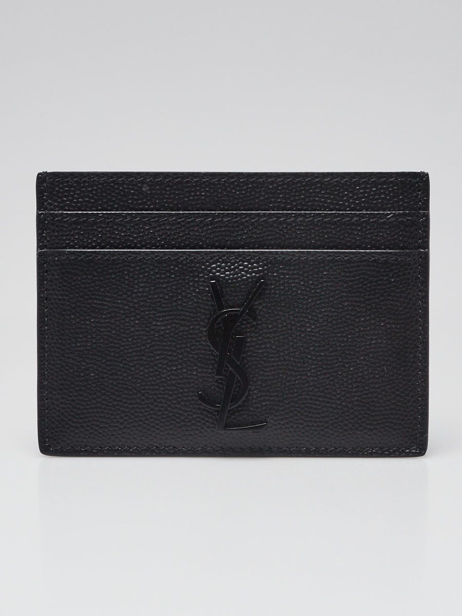 Yves Saint Laurent Black Chevron Quilted Leather Card Holder | Yoogi's ...
