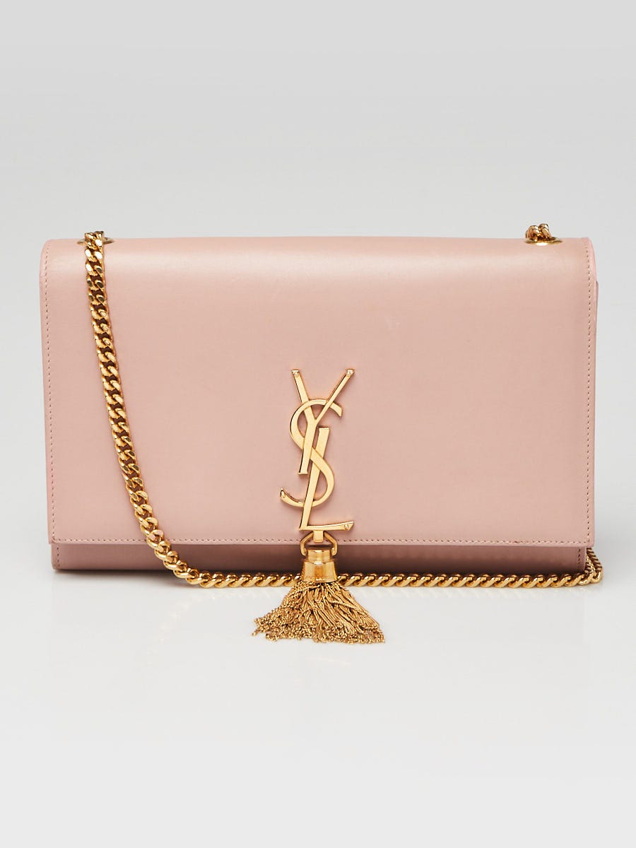 Yves Saint Laurent Pink Leather Monogram Medium Kate Tassel Bag | Yoogi ...