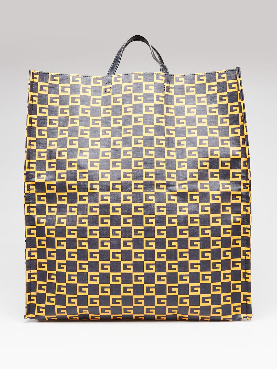 Gucci Blue/Yellow GG Supreme Coated Canvas Square G Tote Bag | Yoogi's ...