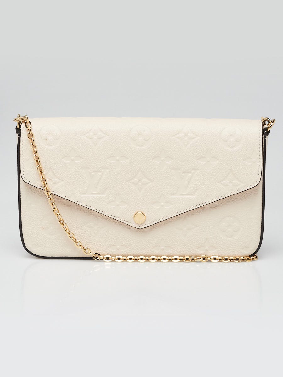 Louis Vuitton Cream Monogram Empreinte Leather Pochette Felice Bag ...