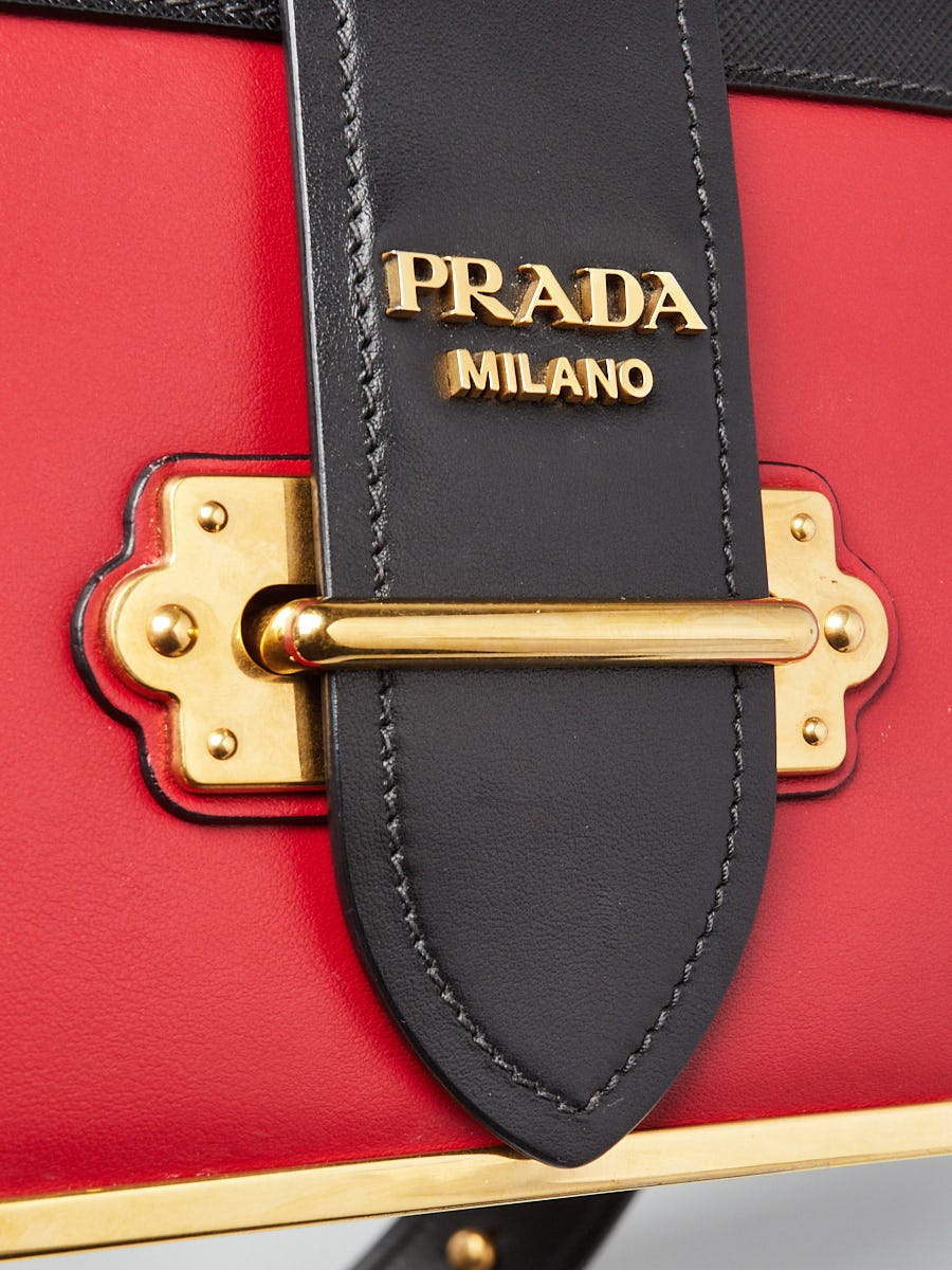 Prada Red/Black Leather City Calf And Saffiano Leather Prada Red/Black Leather City Calf And Saffiano Leather