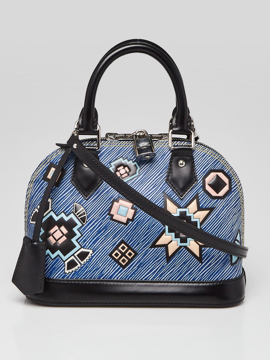 Louis Vuitton Blue Denim Aztec Epi Leather Alma BB Bag | Yoogi's Closet