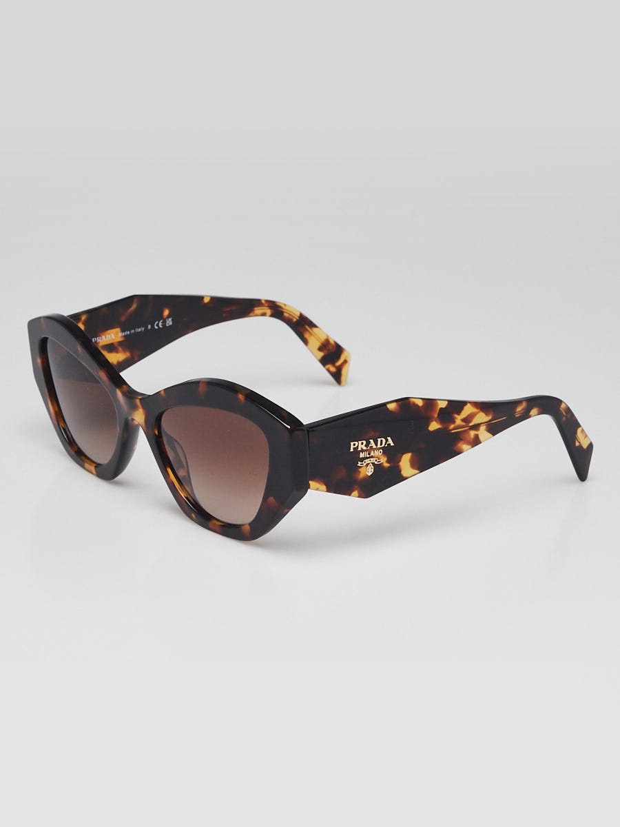 Prada Tortoise Shell Acetate Frame Symbole Sunglasses SPR07Y | Yoogi's ...
