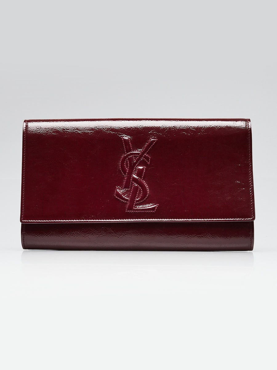 Yves Saint Laurent Burgundy Textured Patent Leather Belle de Jour Large ...