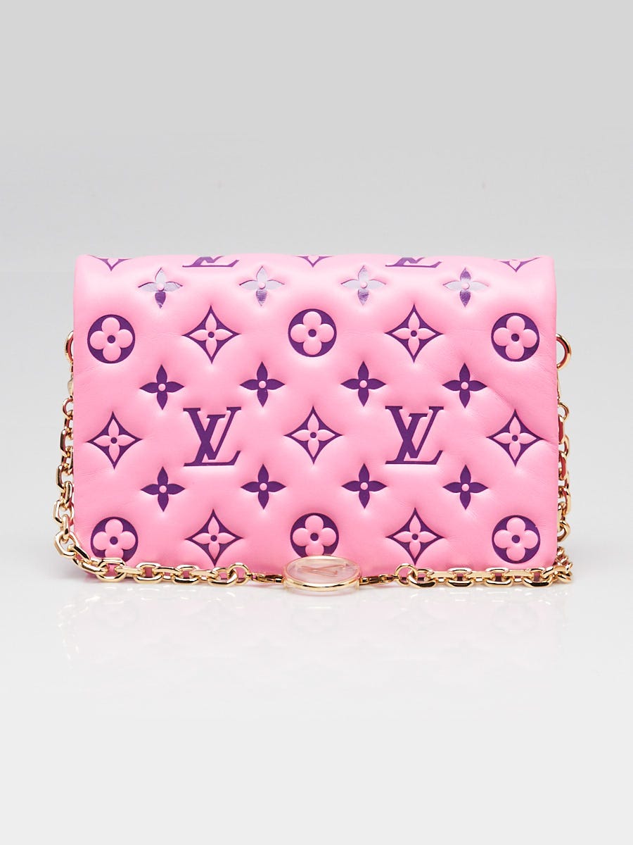 Louis Vuitton Rose/Violet Monogram Embossed Leather Coussin Pochette ...