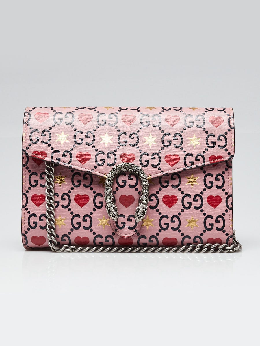 Gucci Limited Edition Pink Textured Leather Valentines Day Dionysus ...