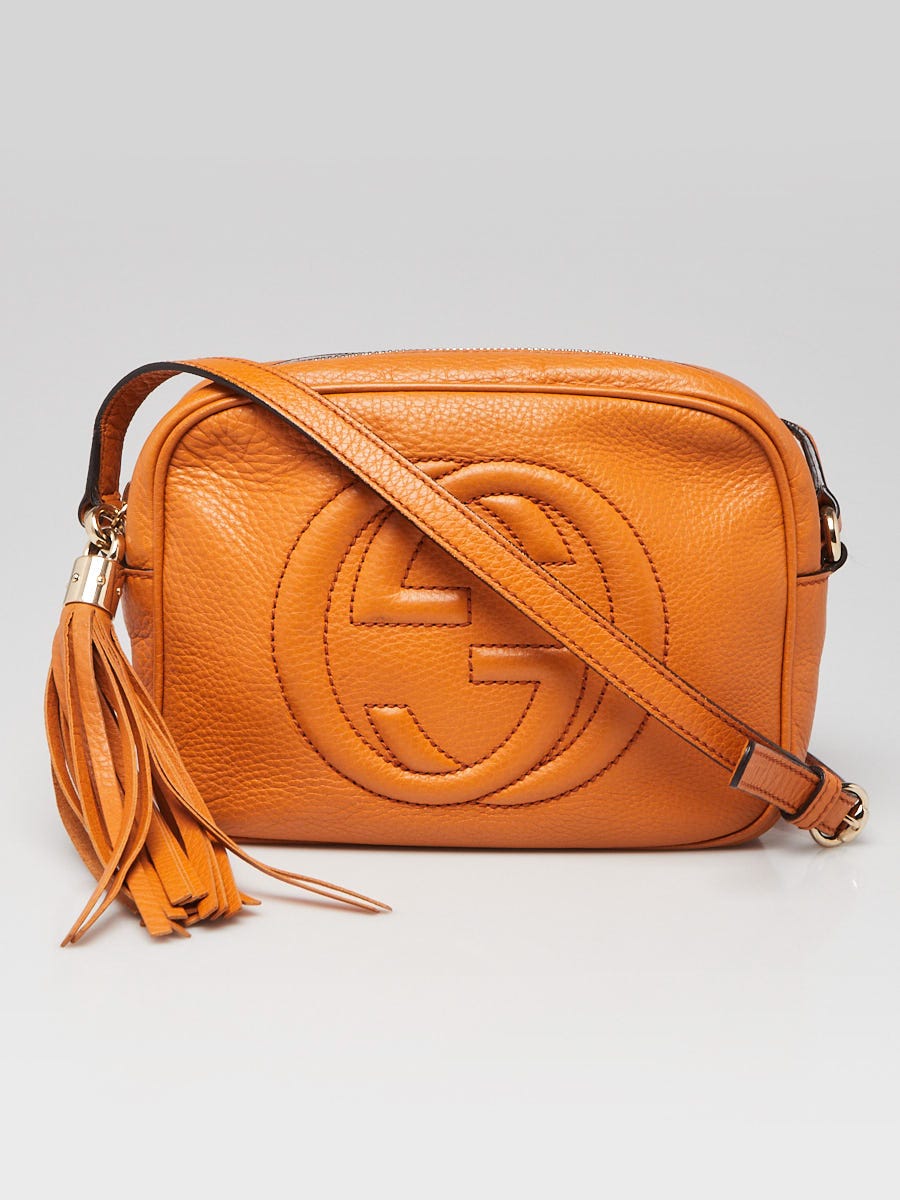 Gucci Orange Pebbled Leather Soho Disco Small Shoulder Bag | Yoogi's Closet