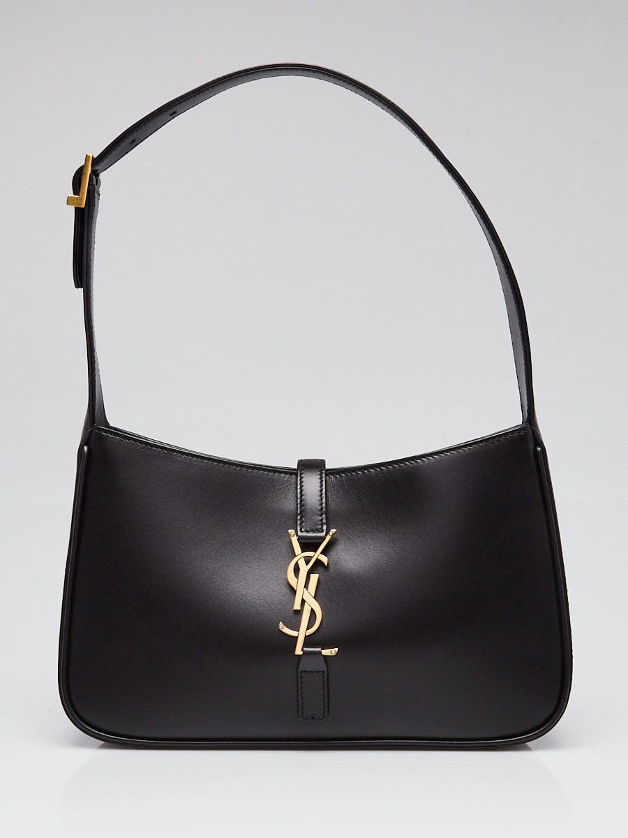 Yves Saint Laurent Black Smooth Calfskin Leather Le 5 A 7 Hobo Bag ...