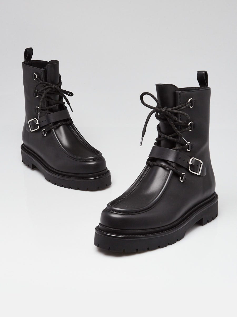 Hermes Black Calfskin Leather Land Ankle Boots Size 8.5/39 | Yoogi's Closet