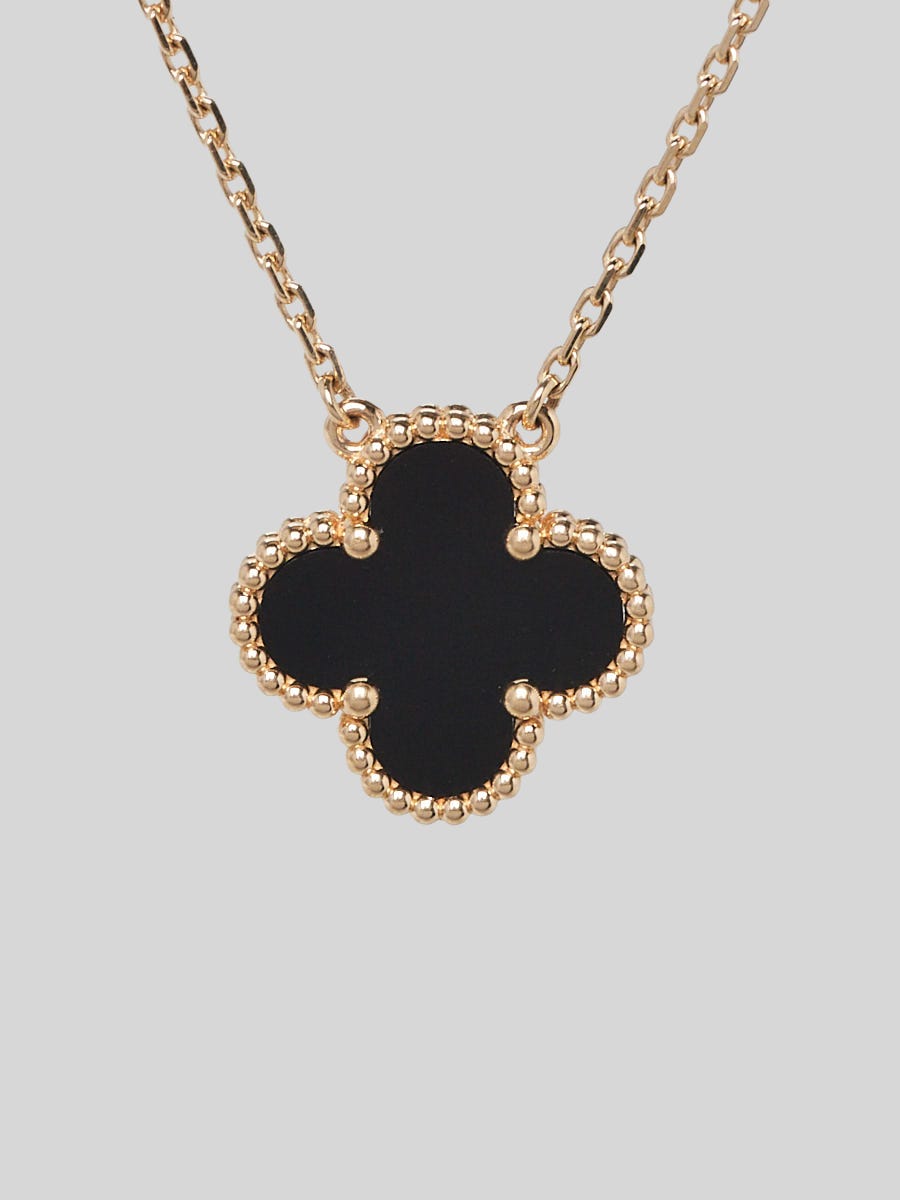 Van Cleef & Arpels 18k Yellow Gold and Black Onyx Vintage Alhmabra ...