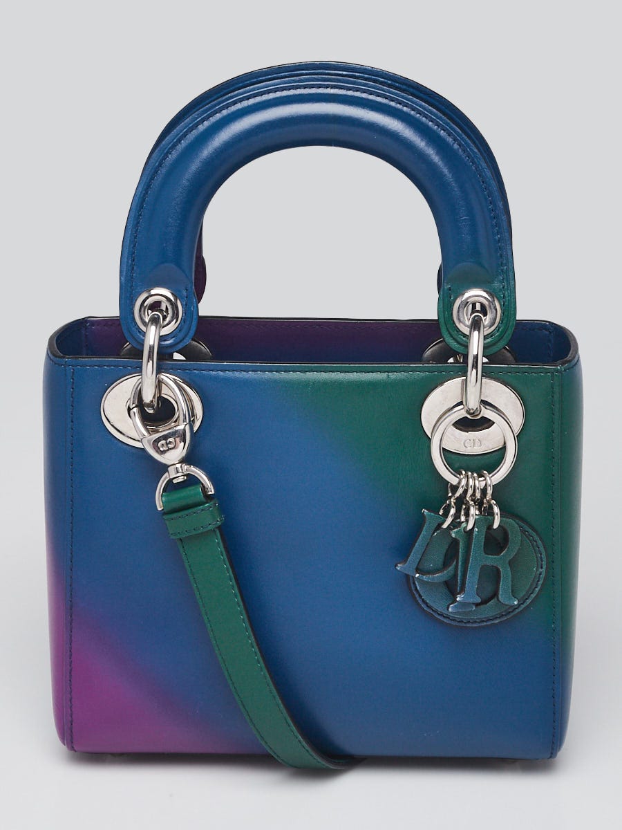 Christian Dior Blue Multicolor Ombre Smooth Leather Mini Lady Dior Bag ...