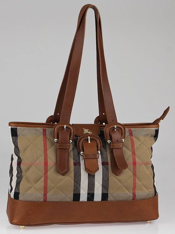 Burberry Nova Check Quilted Canvas Tote Bag | Yoogi's Closet