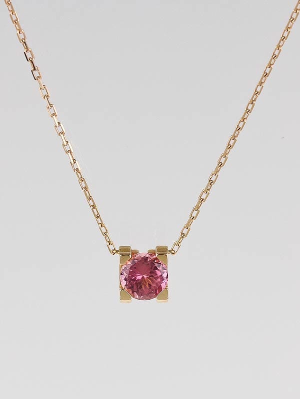 Cartier 18k Rose Gold Pink Tourmaline C De Cartier Pendant | Yoogi's Closet