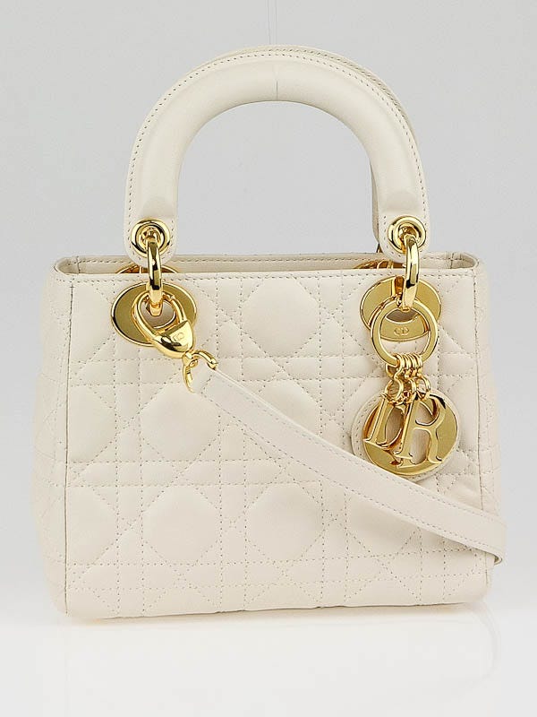 Christian Dior Beige Cannage Quilted Lambskin Leather Micro Lady Dior ...