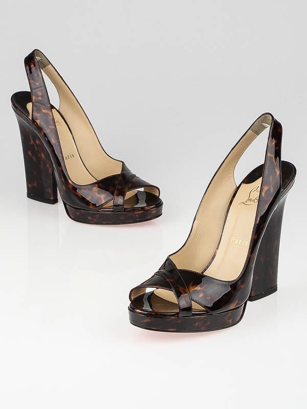 Christian Louboutin Tortoise Patent Leather New Marpoil 120 Christian Louboutin Tortoise Patent Leather New Marpoil 120