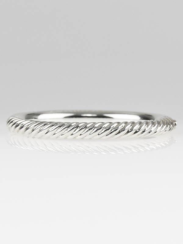 David Yurman 7mm Sterling Silver Cable Collection Bangle Bracelet | Yoogi's Closet