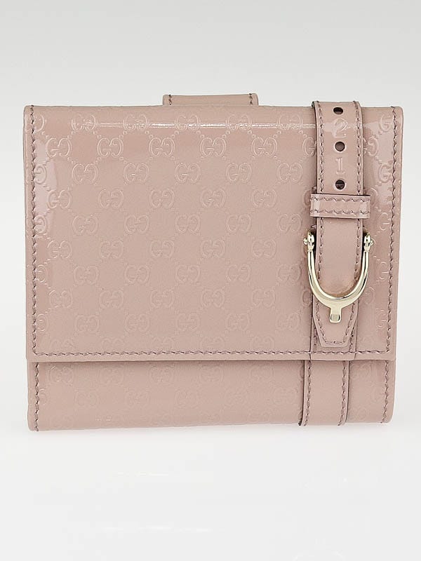 Gucci Pink Patent Leather Microguccissima Nice Compact Wallet | Yoogi's ...