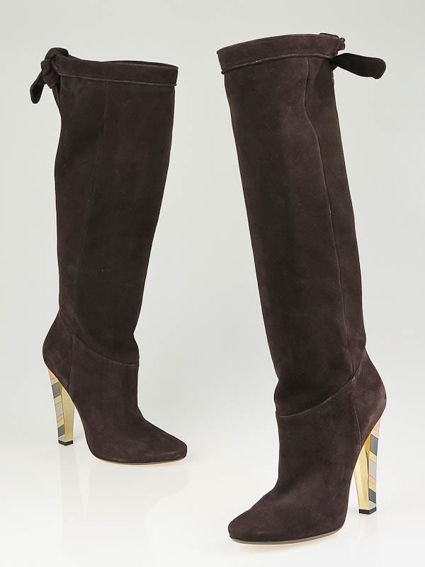Jimmy Choo Coffee Suede Antonio Sue Boots Size 10/40.5 | Yoogi's Closet